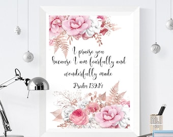 Praise You for I Am Fearfully and Wonderfully Made Psalm - Etsy