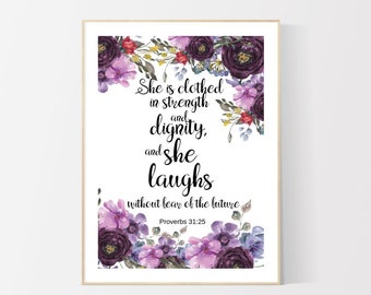 She is Clothed With Strength & Dignity, PNG Files for Sublimation ...