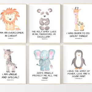 Watercolor Bible Verse Wall Art, Kids Scripture Prints, Sunday School ...
