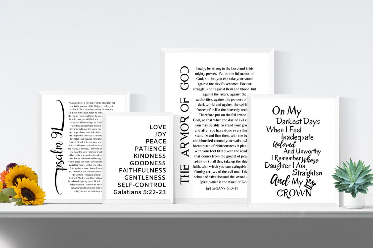 Set Of Four Scripture Wall Art Biblical Art Christian Print | Etsy