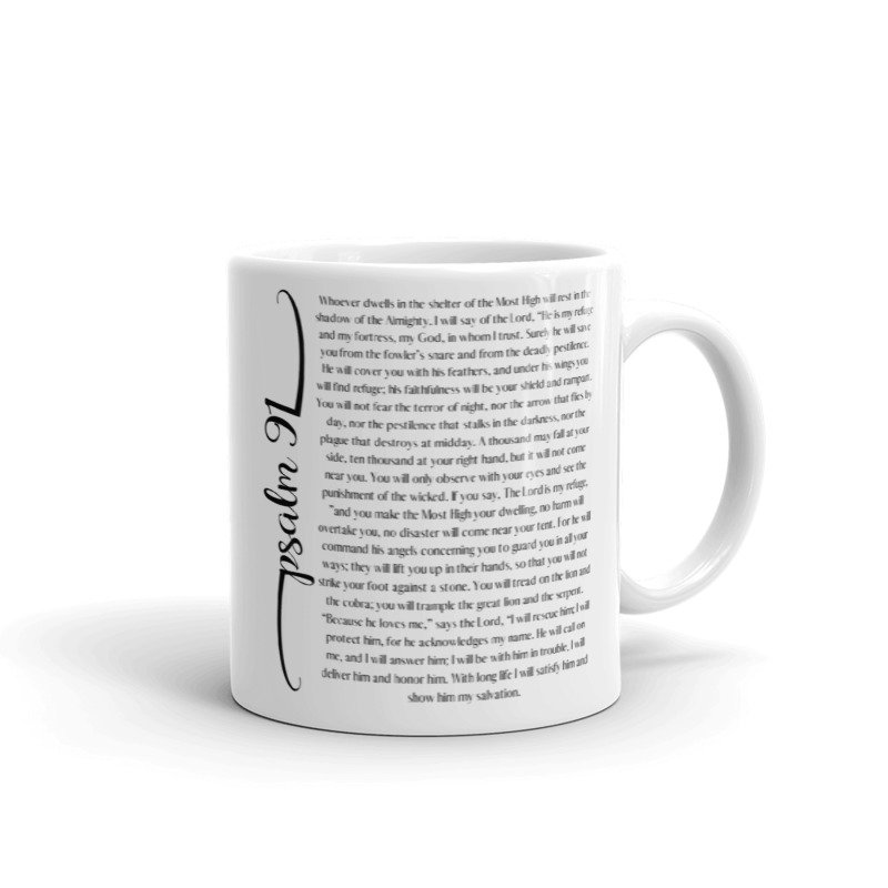 Christian Mug, Bible Verse Mug, Psalm 91, Religious Mug, Christian ...