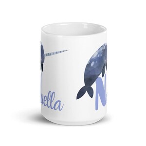 Narwhal, Coffee Mug Narwhal, Name Mug, Narwhal Mug, Watercolor Mug ...