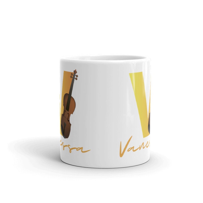 Violin Mug Initial Mug Violin Name Mug Music Coffee Mug - Etsy