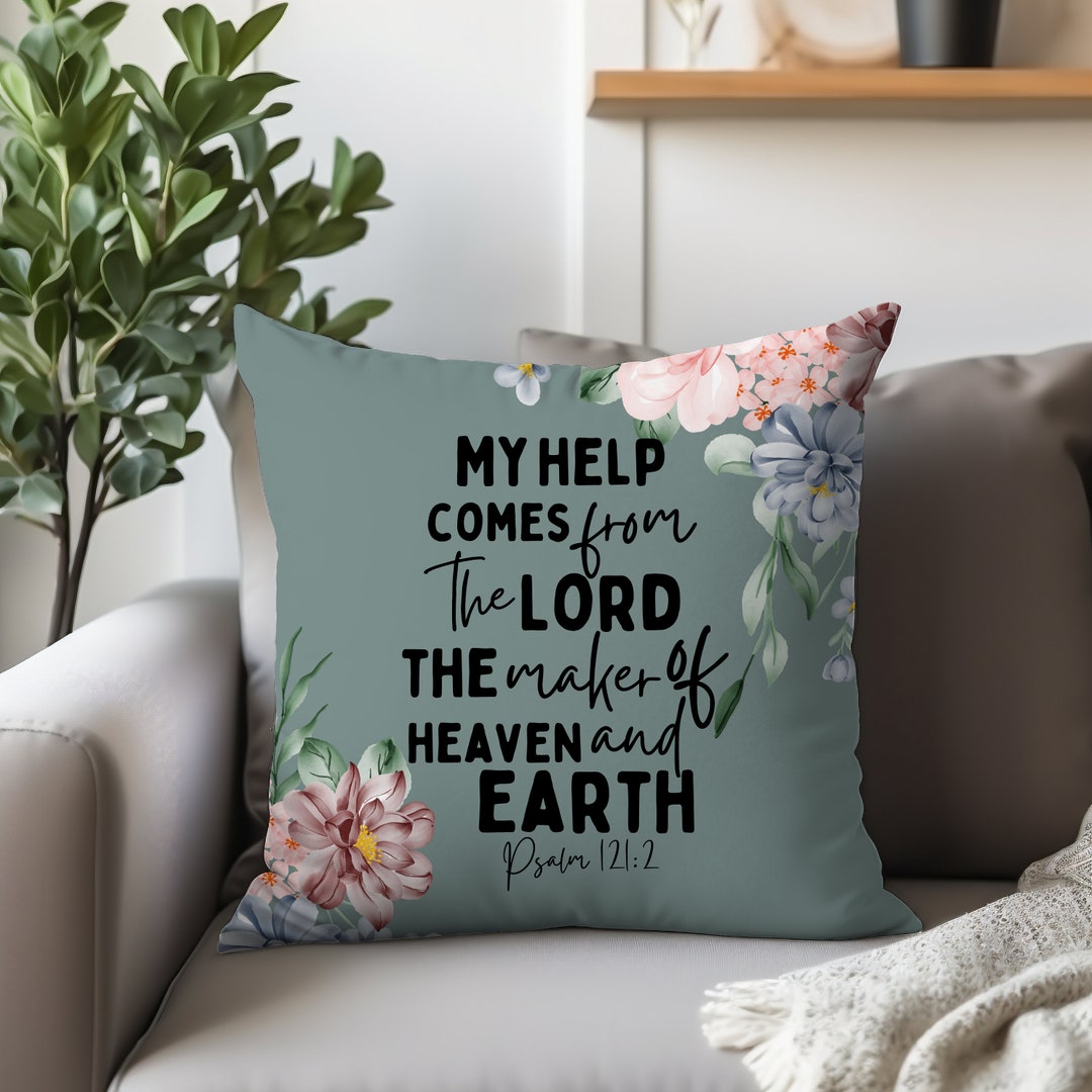 Inspirational Pillow - Floral Scripture Pillow - Christian Home Decor ...