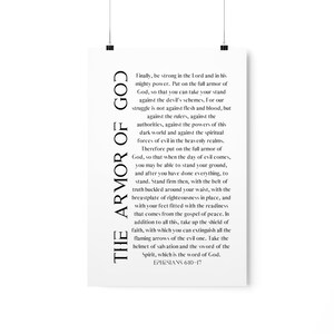 Armor of God, Printed & Shipped, Bible Verse Poster, Christian Poster ...