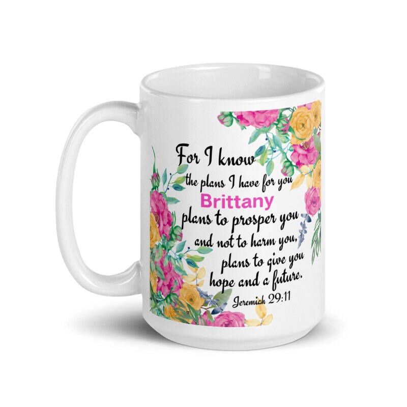 Name Coffee Mug Bible Verse Mug Floral Mug Christian Mug - Etsy