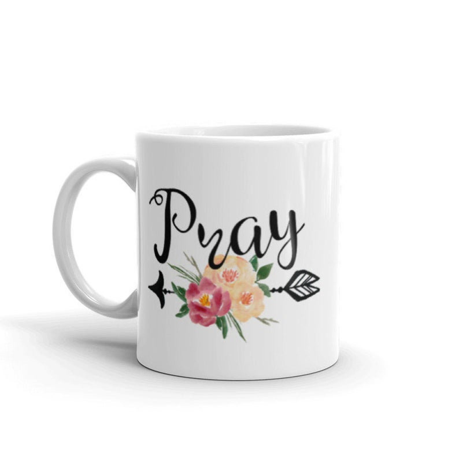 Christian Mug Pray Mug Floral Arrow Mug Coffee Mug Gift for - Etsy