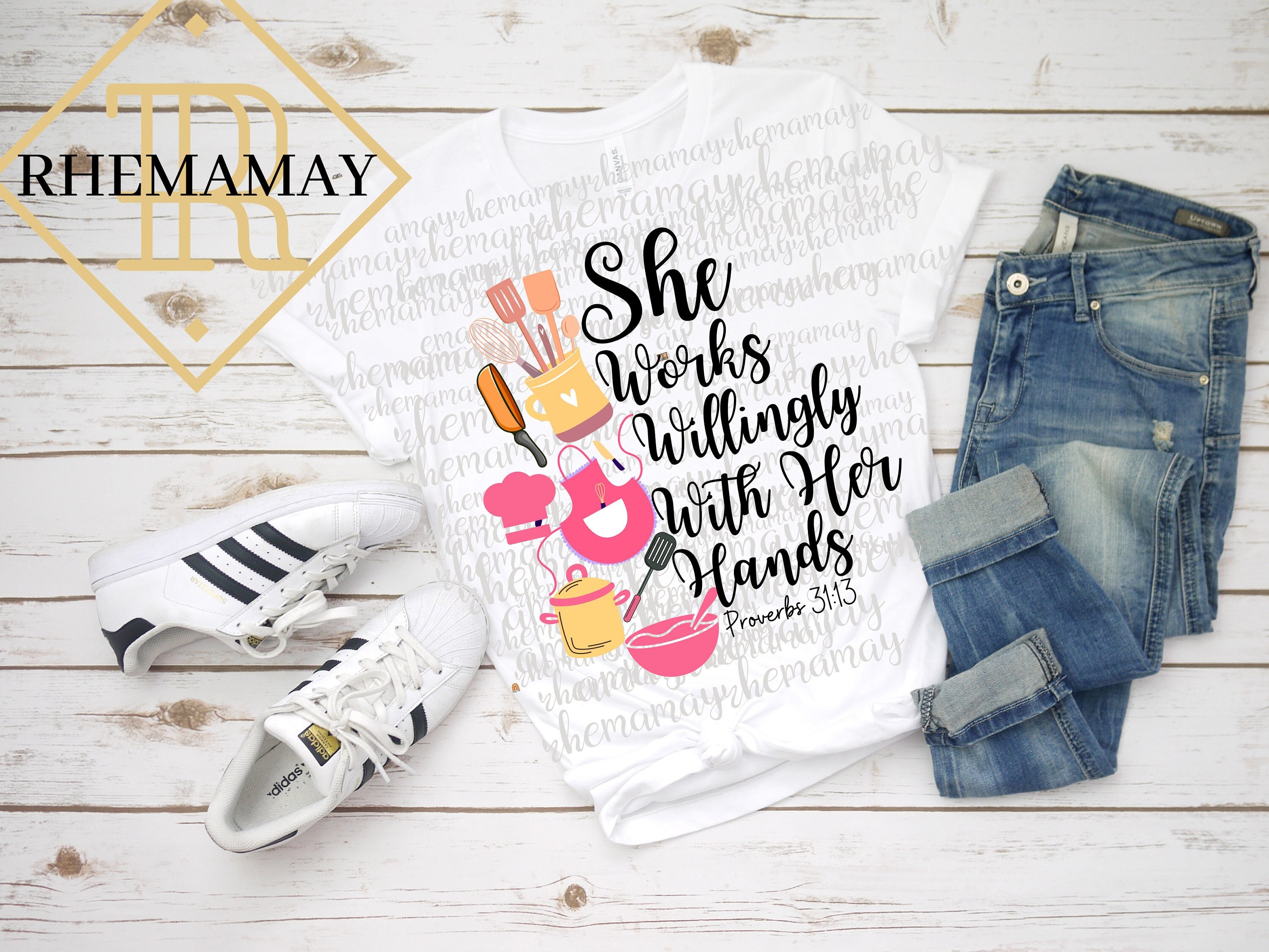 Cooking Theme Png, Bible Verse Png, Scripture Png, She Works Willingly ...