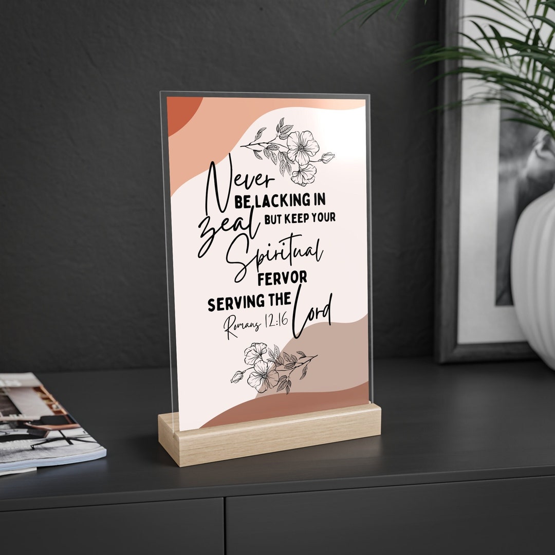 Bible Verse Sign, Acrylic Sign With Wooden Stand - Etsy