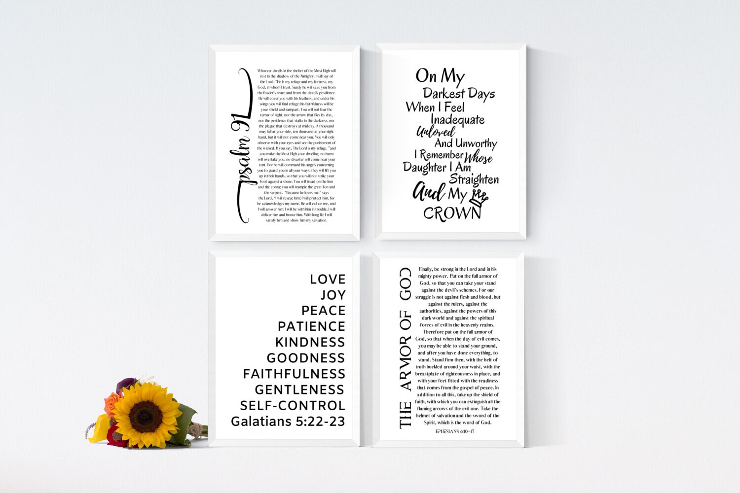 Set Of Four Scripture Wall Art Biblical Art Christian Print | Etsy
