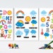 Set of Three Prints Weather Print Alphabet Print Numbers - Etsy