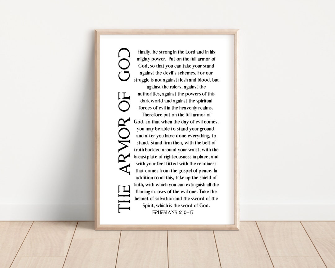 Armor of God, Printed & Shipped, Bible Verse Poster, Christian Poster ...