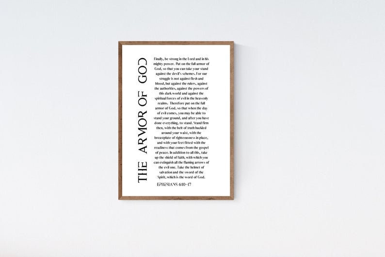 Christian Poster Christian Artwork the Armor of God | Etsy