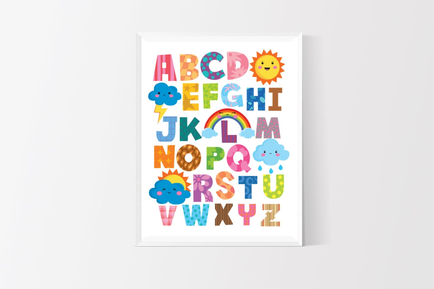 Children Alphabet, Weather Nursery Prints, Kids Room Wall Art, A B C ...