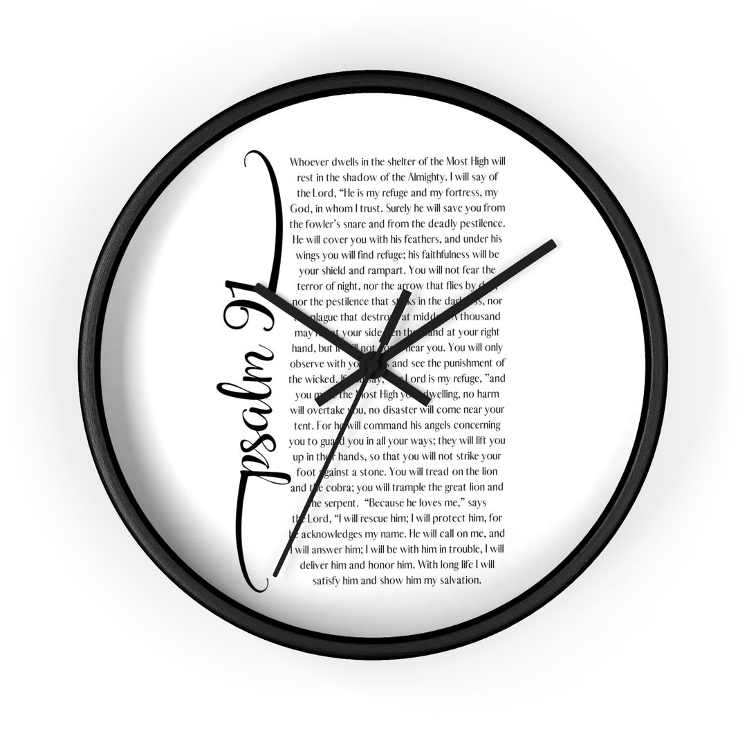 Psalm 91 Christian Wall Clock, Bible Verse Wall Clock Decor - Etsy