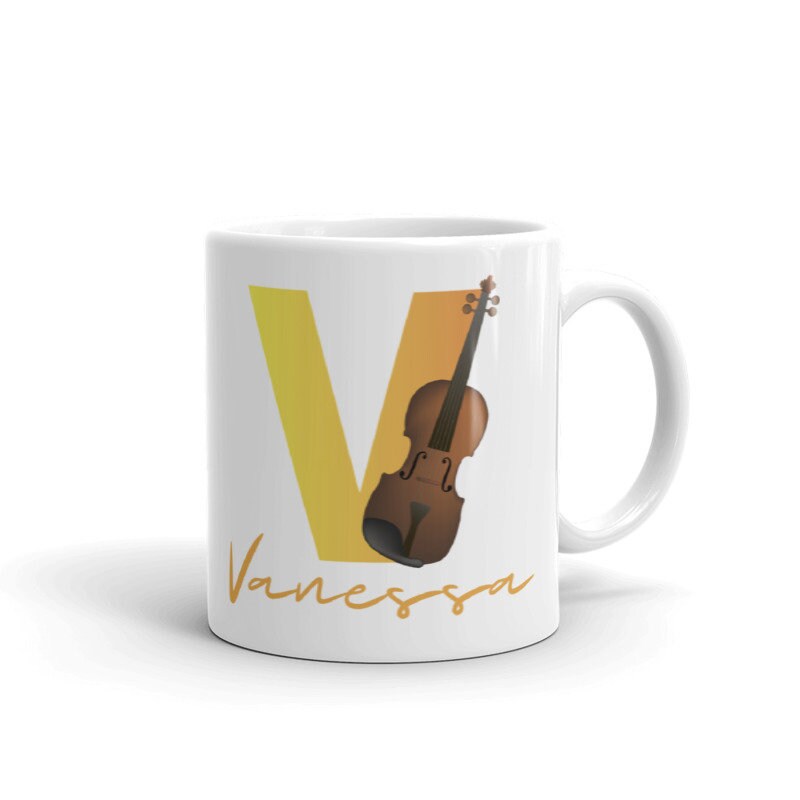 Violin Mug Initial Mug Violin Name Mug Music Coffee Mug - Etsy
