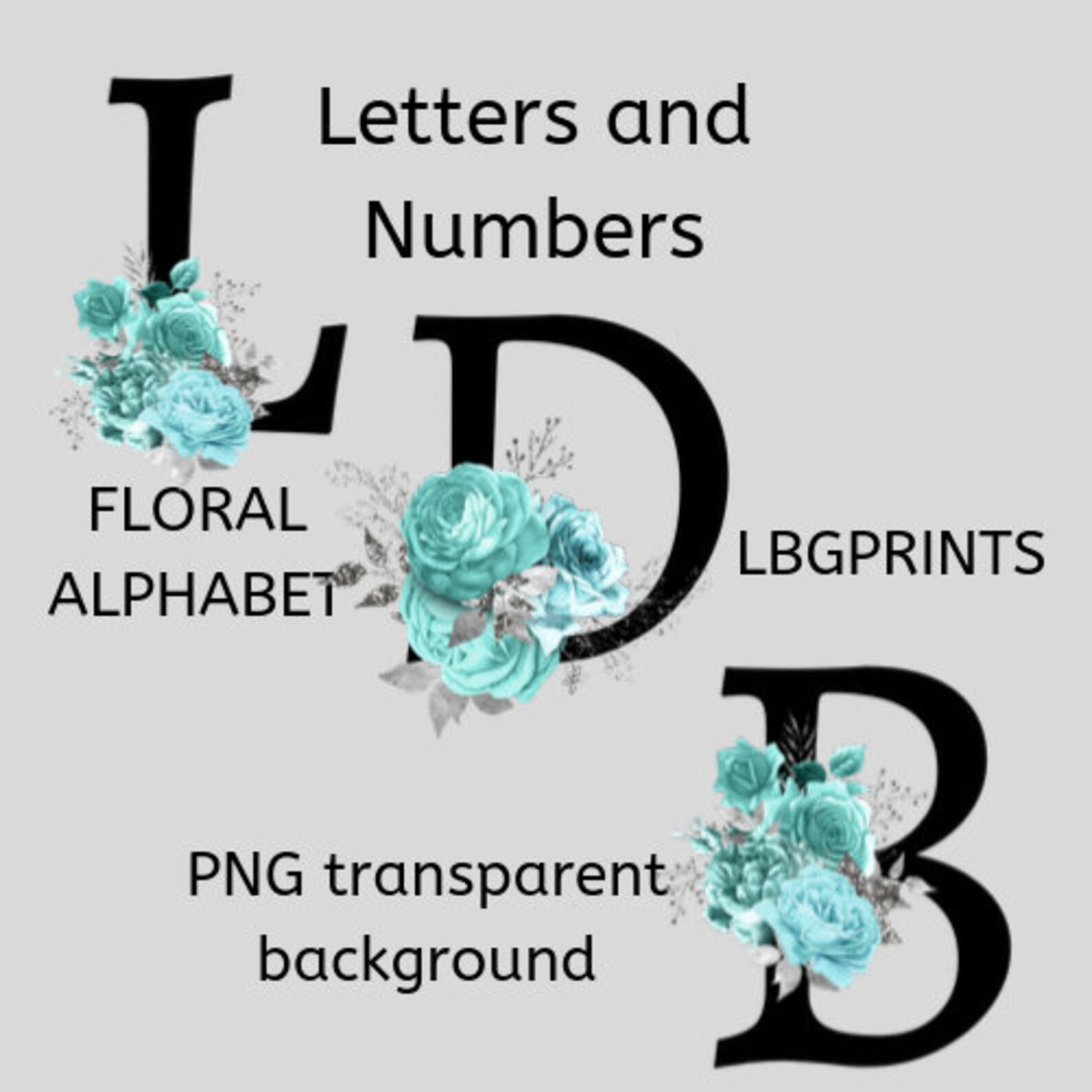 Wedding Alphabet Floral Letters Digital Letters Font | Etsy