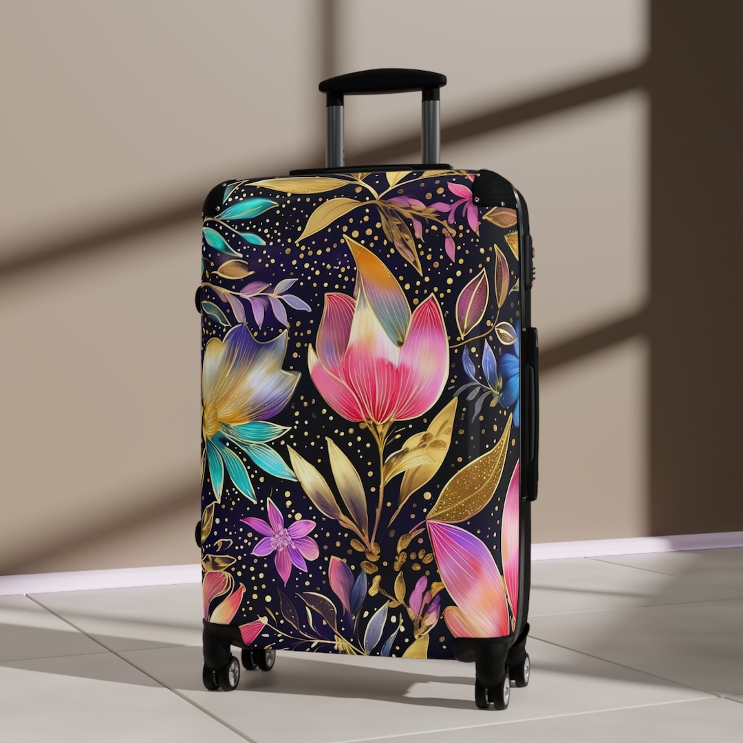 Floral Suitcase, Suitcase With Wheels, Small Suitcase, Suitcase ...