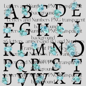 Wedding Alphabet, Floral Letters, Digital Letters, Font Clipart, Floral ...