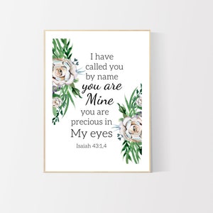 Isaiah 43:1 Wall Art, I Have Called You by Name, You Are Mine, You Are ...