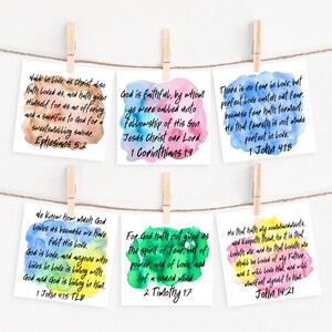 Scripture Cards, Watercolor Scripture Cards, Set of 12, Bible Verse ...