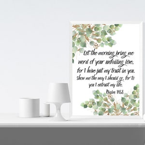 Biblical Wall Art, Psalm 143:8 Digital Print, Christian Scripture Print ...
