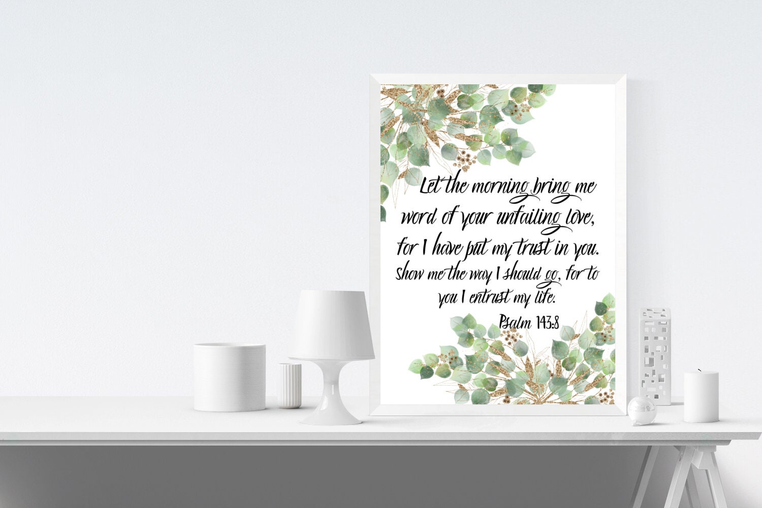 Biblical Wall Art Psalm 143:8 Digital Print Christian | Etsy