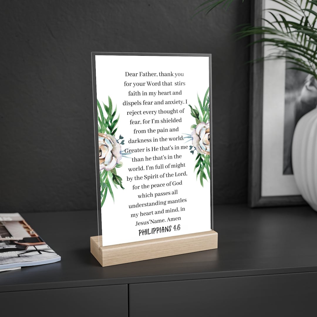Acrylic Sign With Wooden Stand, Desk Decoration,christian Prayer Sign ...