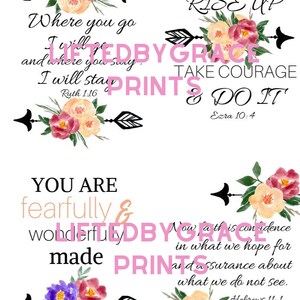 Printable Bible Cards, Christian Printable Cards, Set of 12 Christian ...
