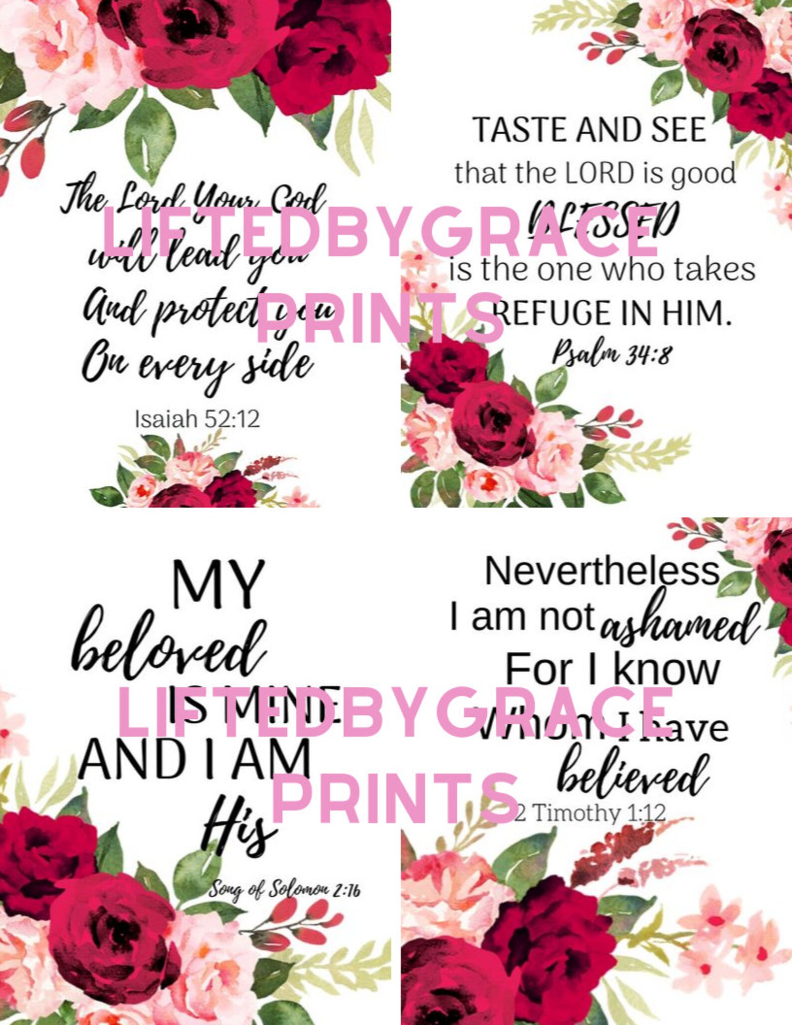 Printable Bible Cards Christian Printable Cards Set of 12 - Etsy