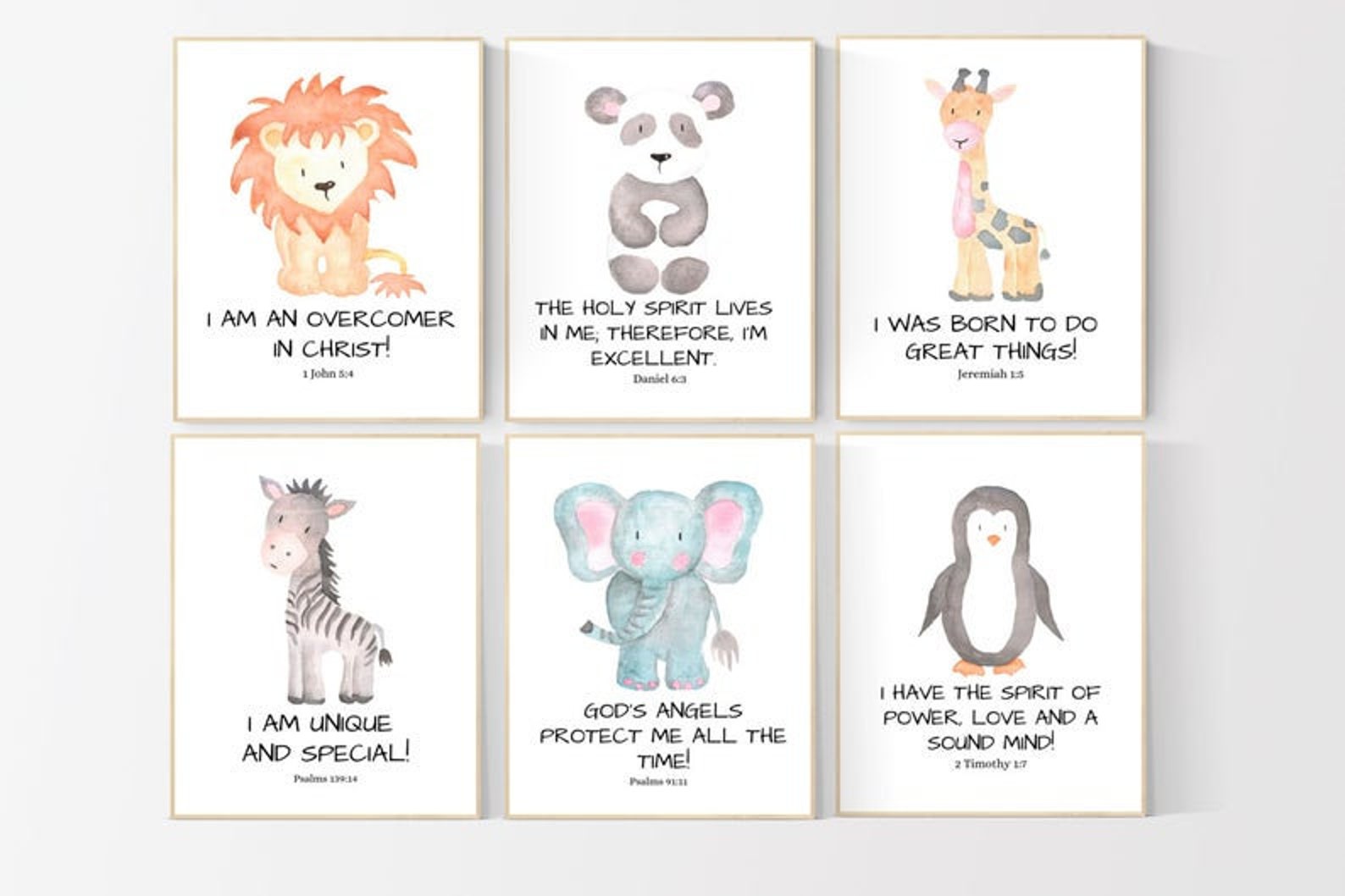 Watercolor Bible Verse Wall Art Kids Scripture Prints Sunday | Etsy