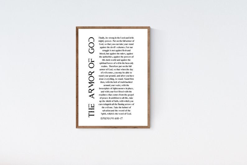 Christian Poster Christian Artwork the Armor of God - Etsy
