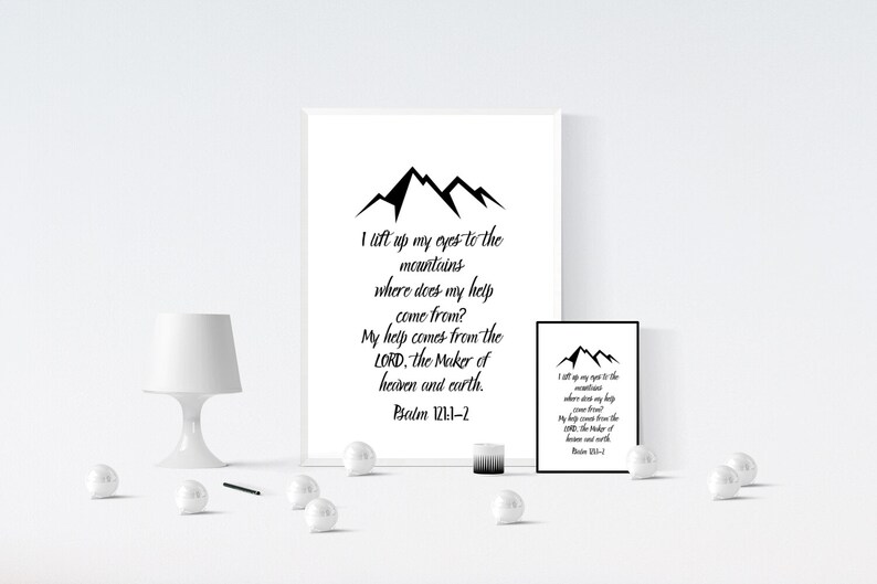 Psalm 121 Christian Artwork Biblical Wall Art Psalm - Etsy