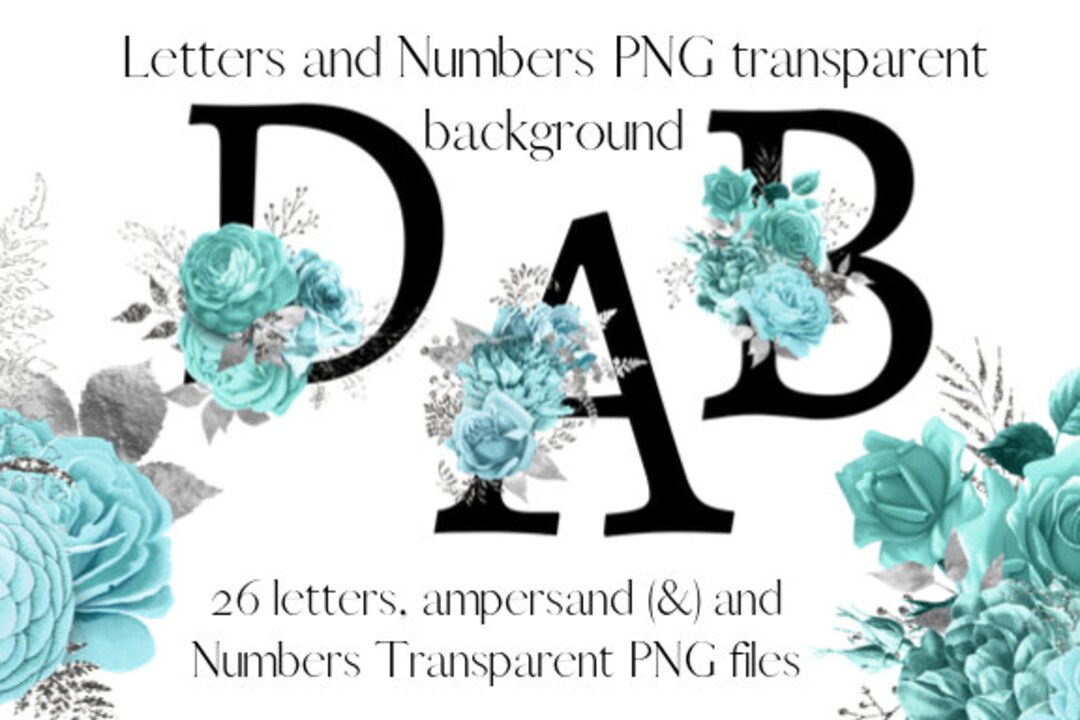 Wedding Alphabet, Floral Letters, Digital Letters, Font Clipart, Floral ...