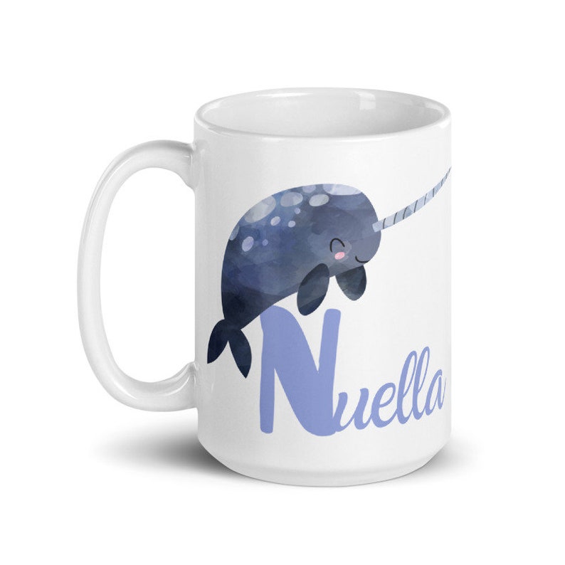 Narwhal, Coffee Mug Narwhal, Name Mug, Narwhal Mug, Watercolor Mug ...