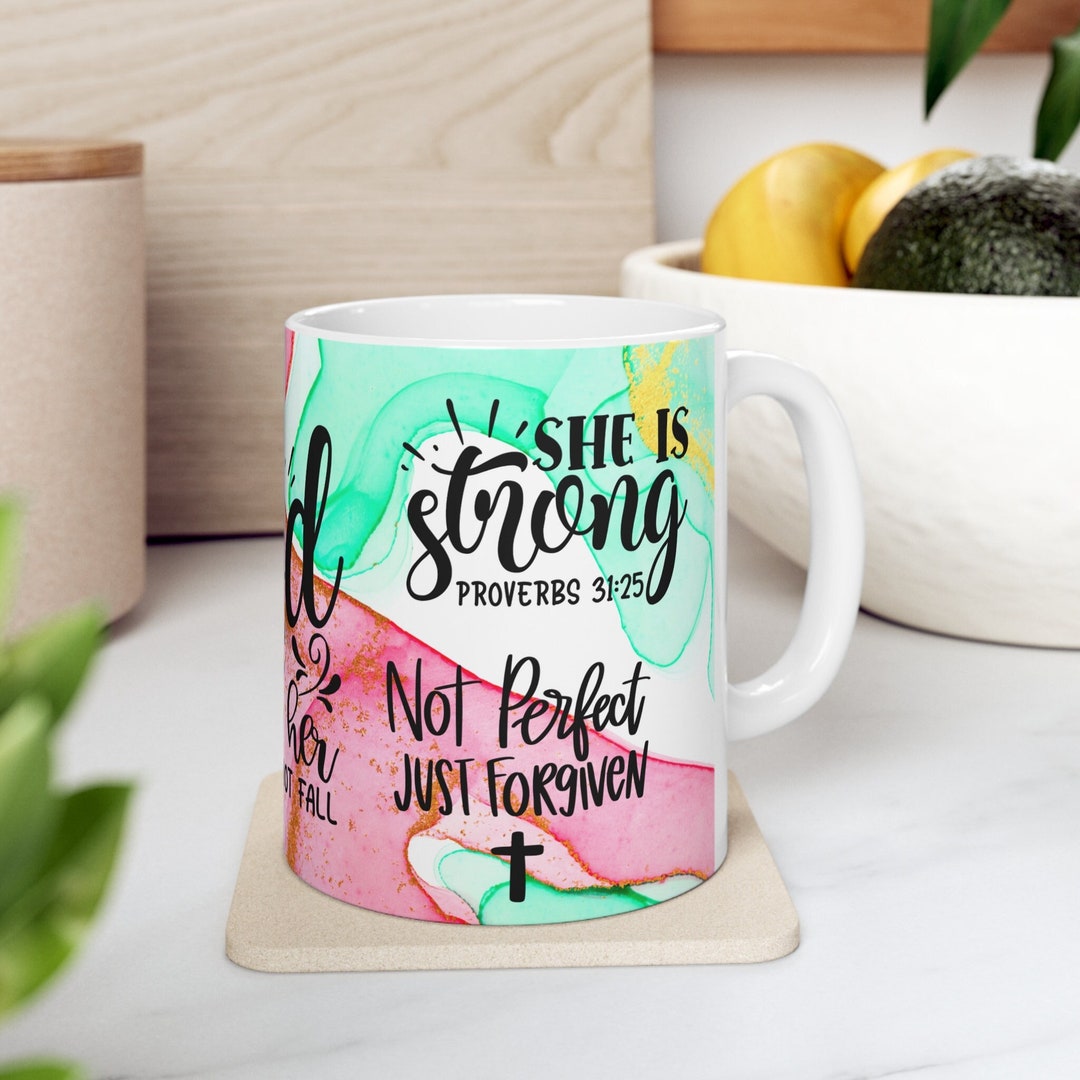 Faith-inspired Ceramic Tea Cups, Christian Coffee Mug With Scripture ...