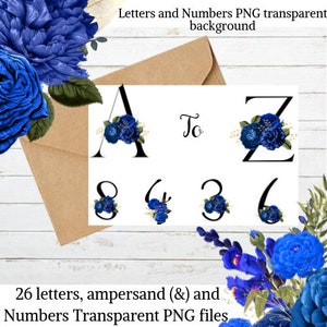Alphabet Clip Art, Blue Floral Letters Clipart, Watercolor Floral ...