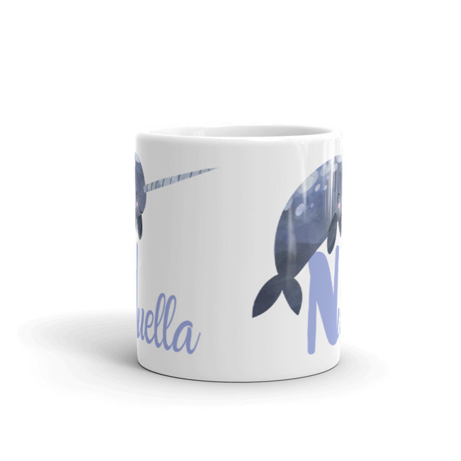 Narwhal, Coffee Mug Narwhal, Name Mug, Narwhal Mug, Watercolor Mug ...