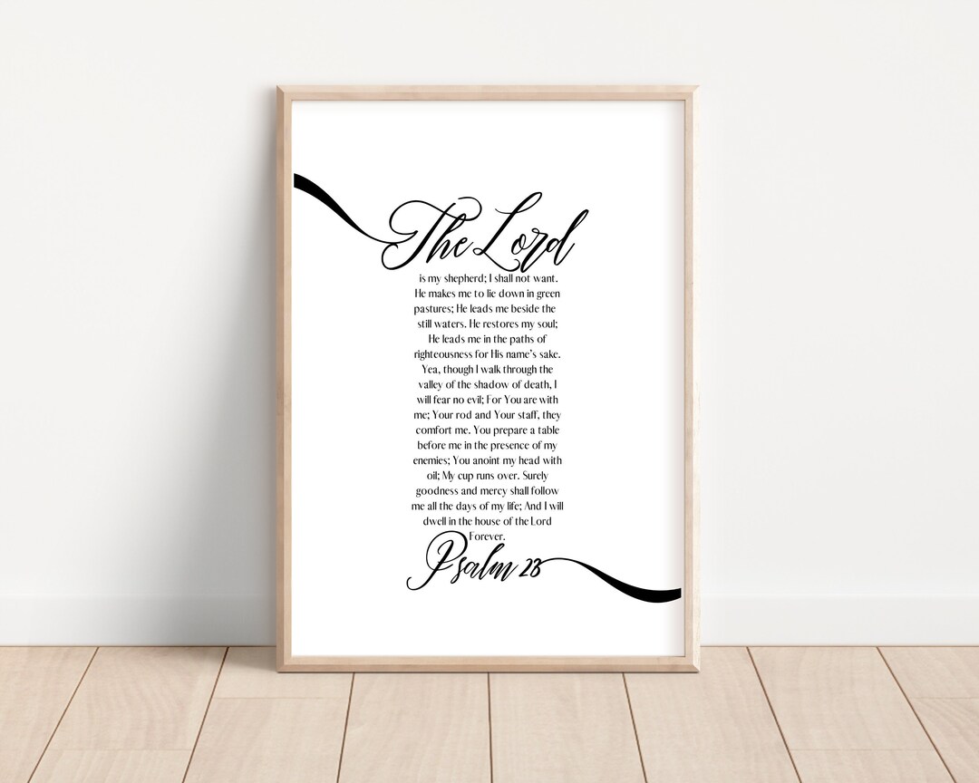 Psalm 23 Wallart, Christian Posters, 23 Psalm, the Lord is My ...