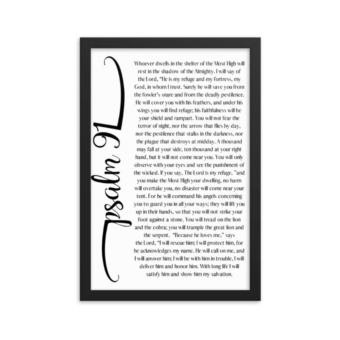 Psalm 91 Christian Artwork Framed Bible Verse Bible Verse | Etsy