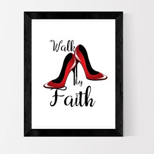 Walk by Faith A4 Print Bible Poster Scripture Wall Art Decor Walk by ...