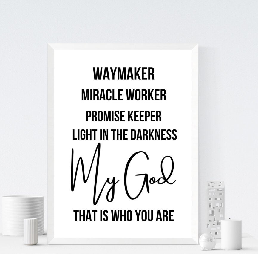 Waymaker Song Lyrics Way Maker Download Miracle Worker | Etsy