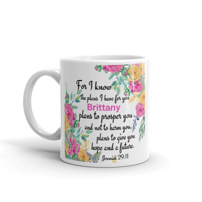 Name Coffee Mug Bible Verse Mug Floral Mug Christian Mug - Etsy
