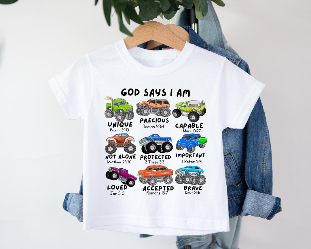 Tractor Tshirt, God Says I Am, Scripture Tshirt, Boys Tractor Shirt ...