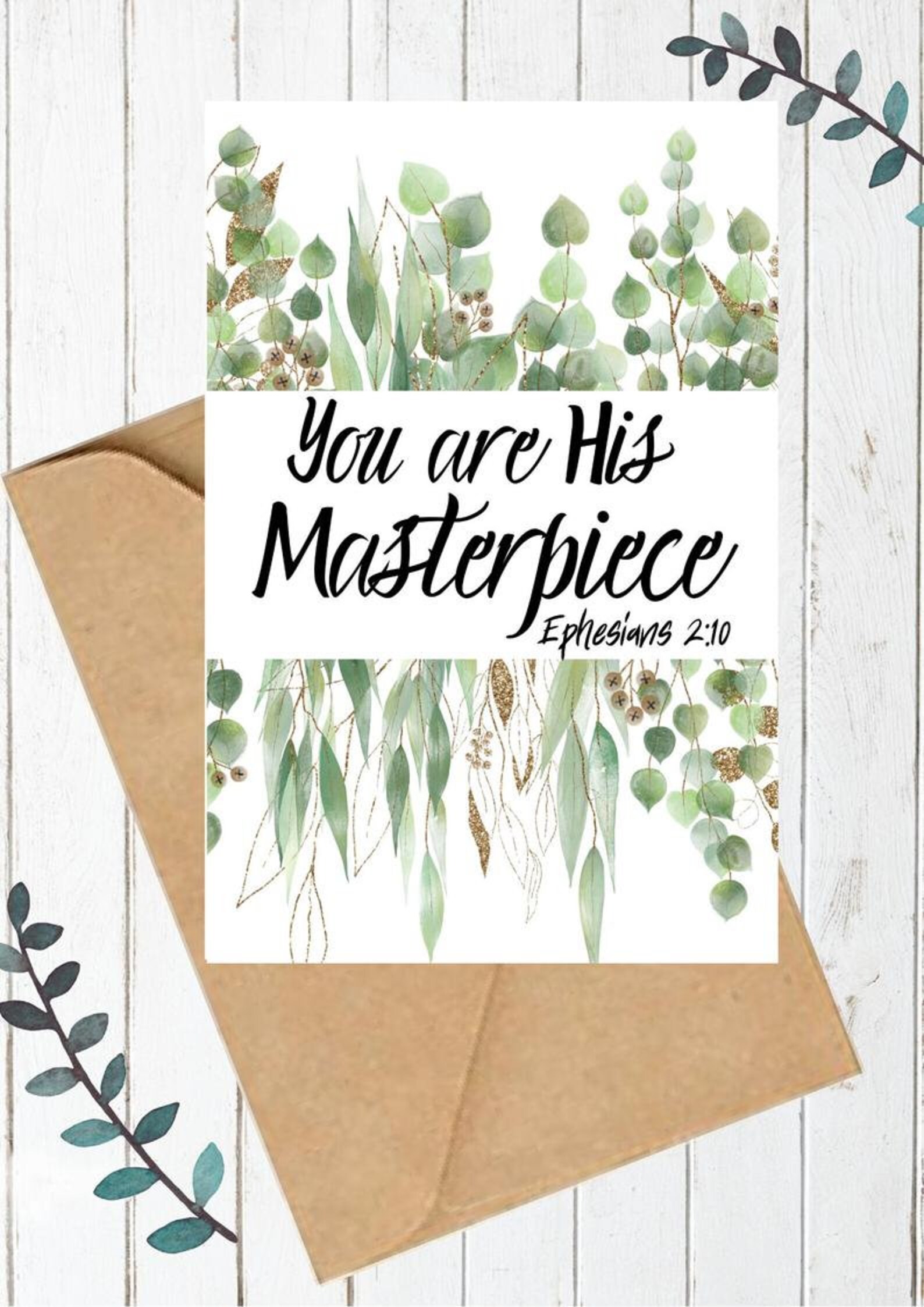 You Are His Masterpiece Ephesians 2:10 Scripture Greeting | Etsy