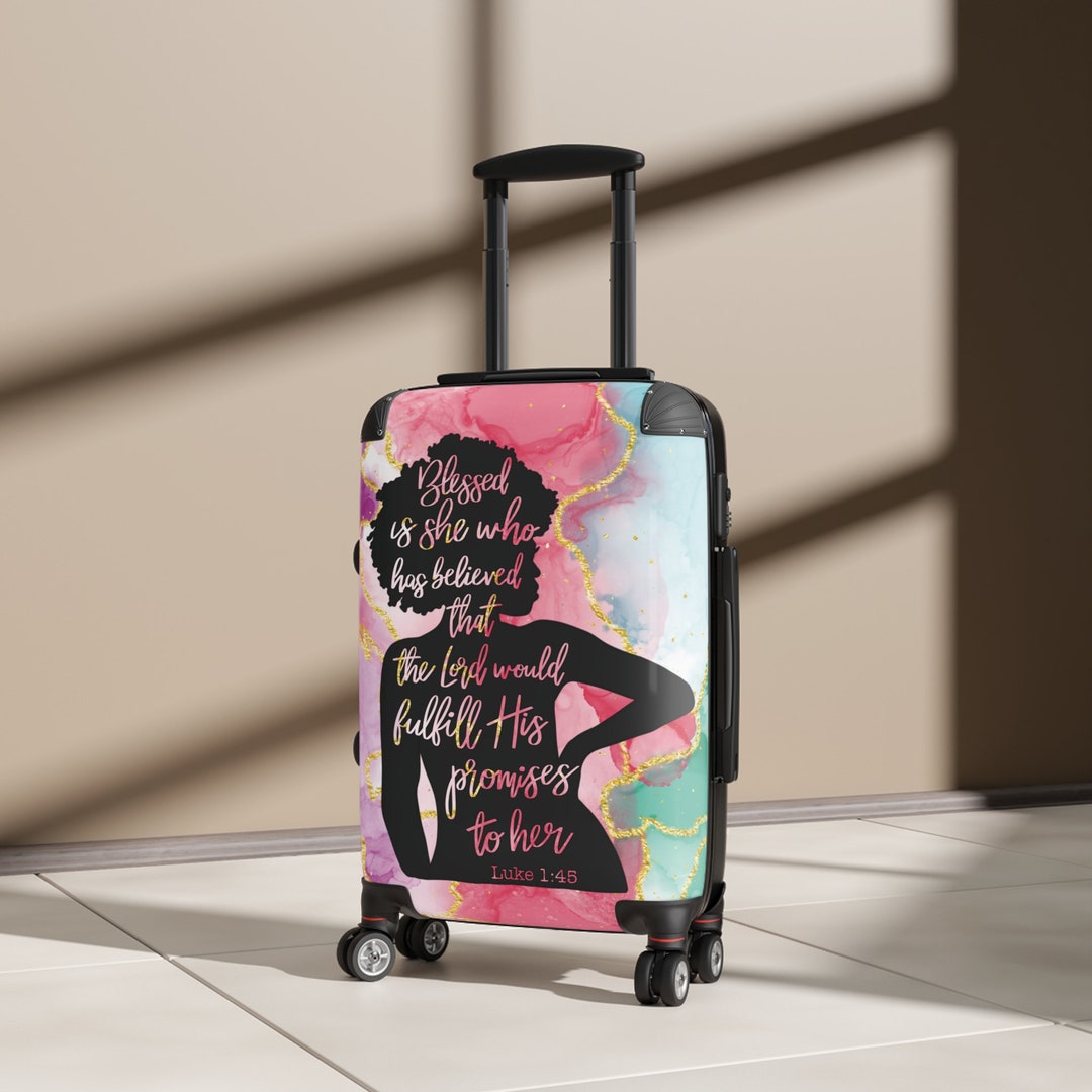 Christian Suitcase Luggage Bible Verse Suitcase Blessed is - Etsy