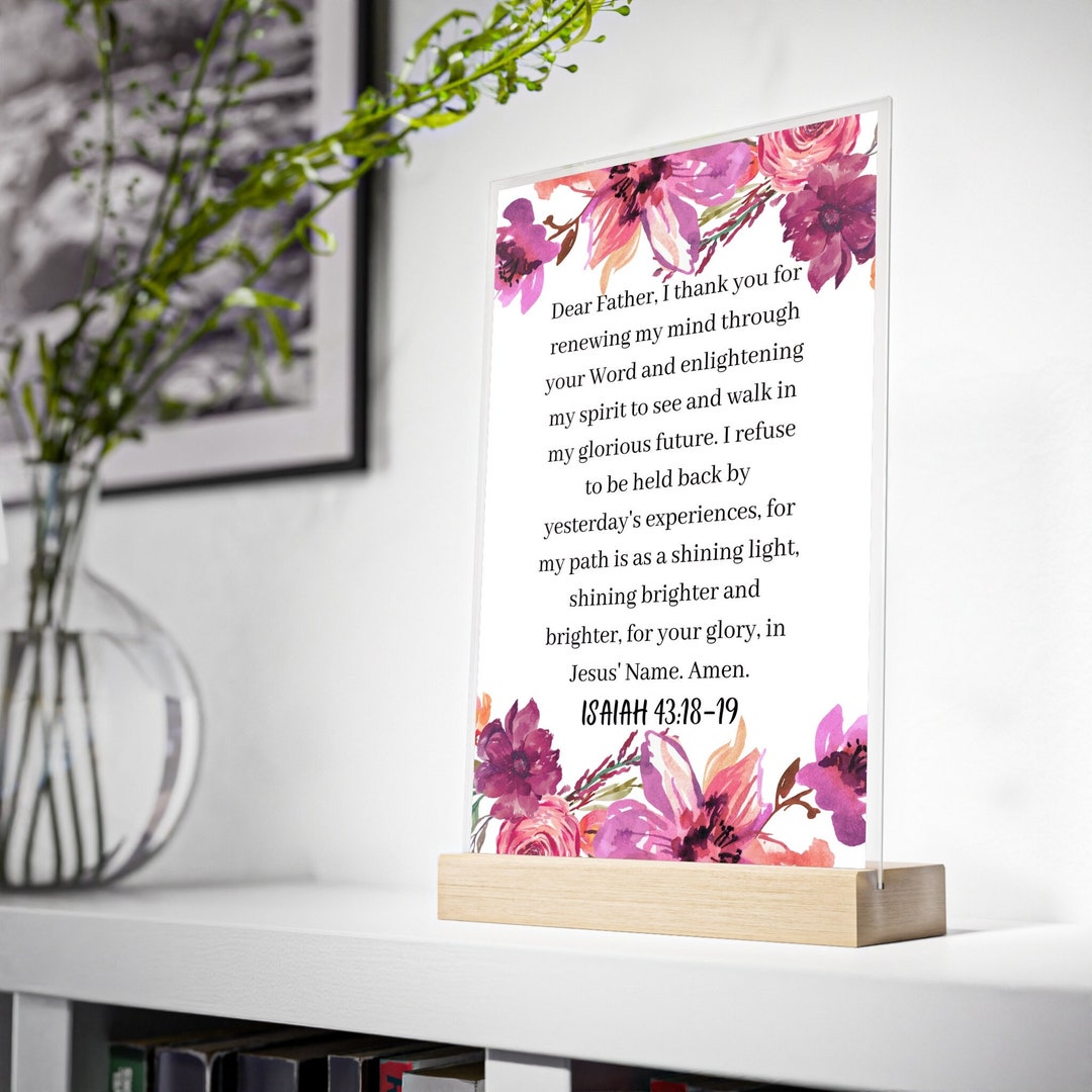 Christian Prayer Sign, Acrylic Sign With Wooden Stand, Prayer Sign ...