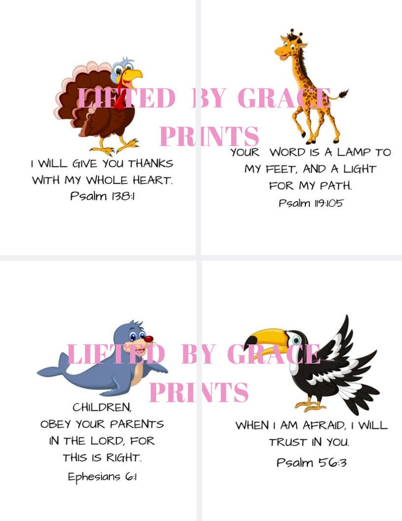 Scripture Cards Bible Study Cards Set of 16 Scripture Cards | Etsy