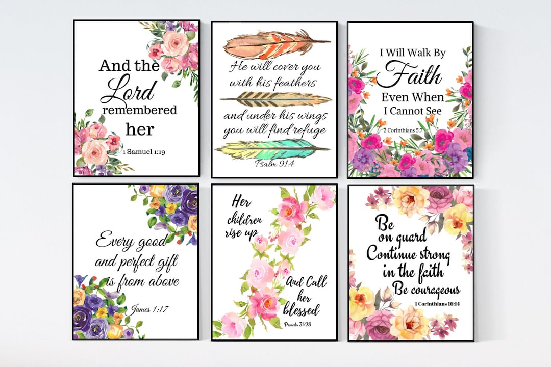 Printable Bible Verse, Christian Printable Set, Scripture Printables ...