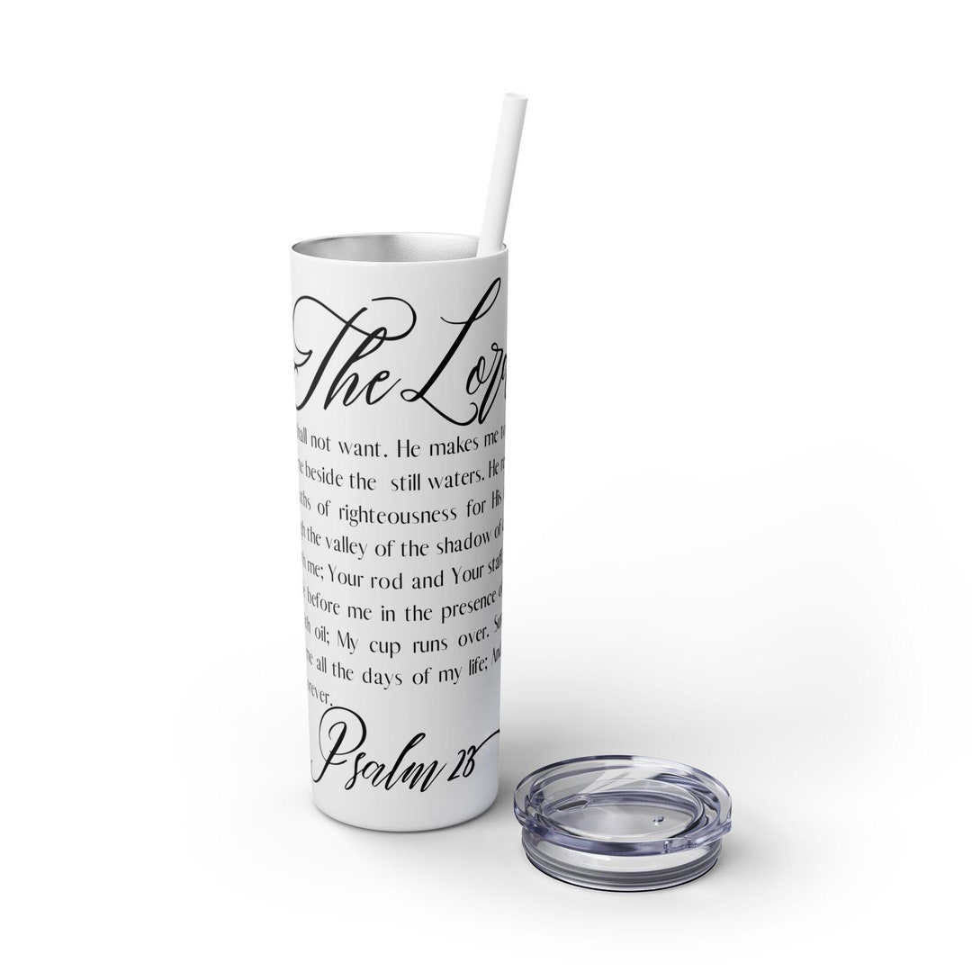 Psalm 23 Tumbler Cup Bible Verse Iced Coffee Gifts Bible Verse Merch ...